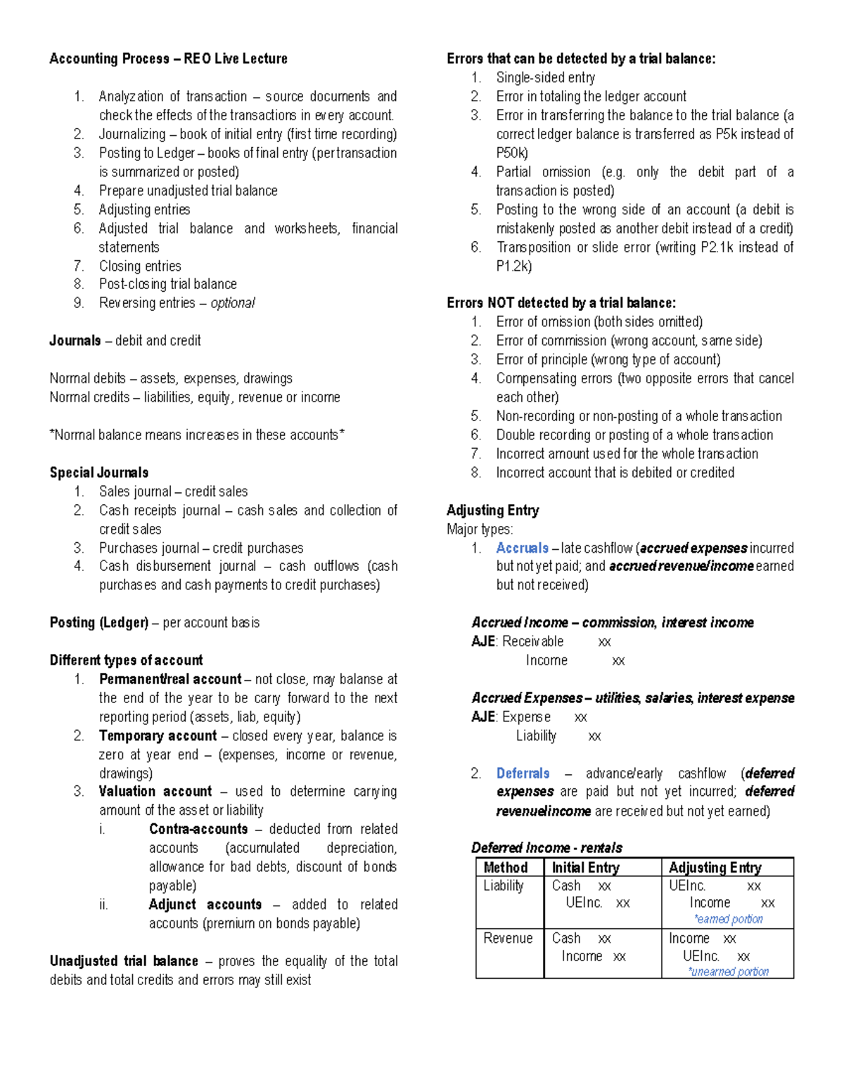 Accounting Process REO Live Lecture 1: Single Entry Overview and ...