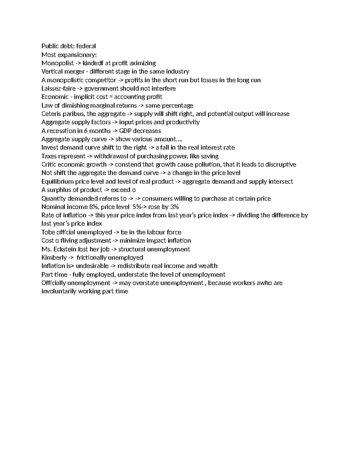 Economics Final Exam Notes - Key Concepts and Theories - Studocu