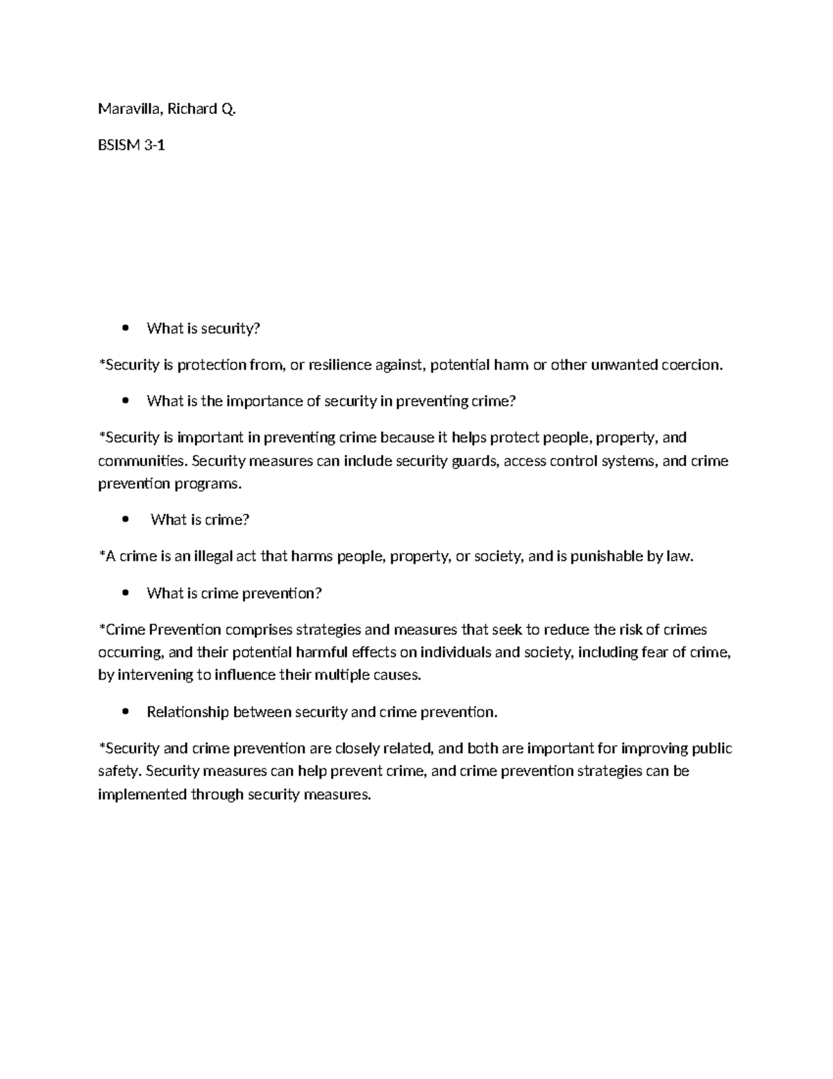Isad 40 - nope - Maravilla, Richard Q. BSISM 3- What is security ...