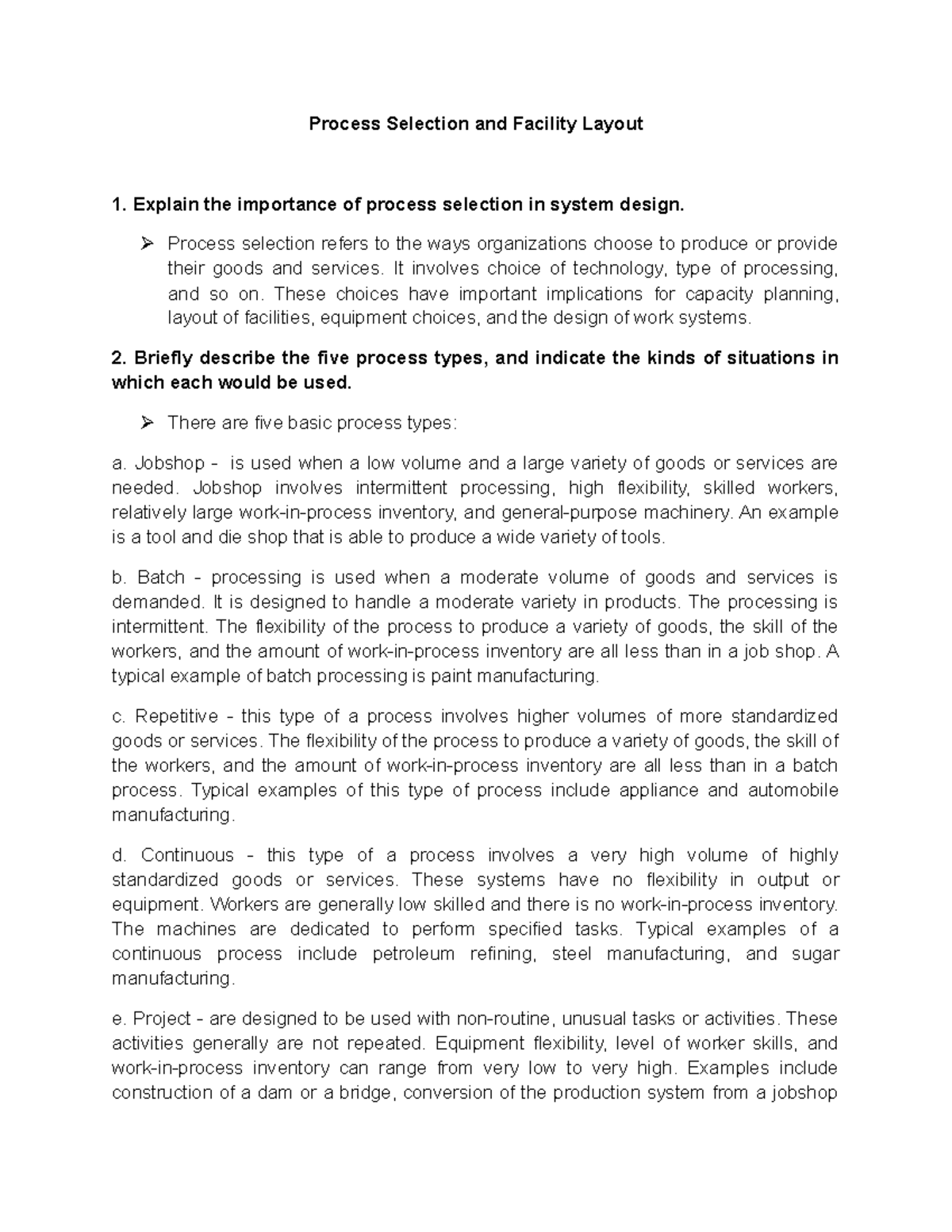 Process Selection & Facility Layout: Understanding Types & Impacts ...