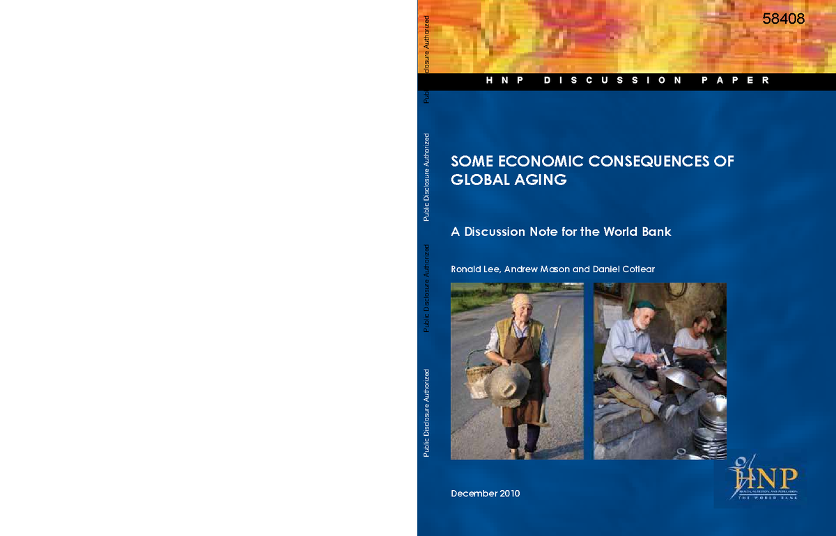 HNP Discussion Paper: Economic Consequences of Global Aging - Studocu