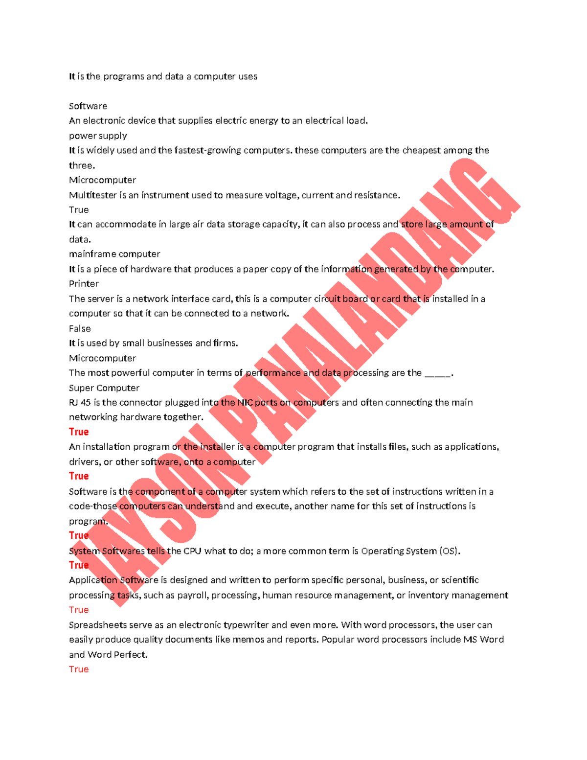 CSS NCII: Compiled Notes for Weeks 1-9 & 11-19 by Jayson Panalandang ...