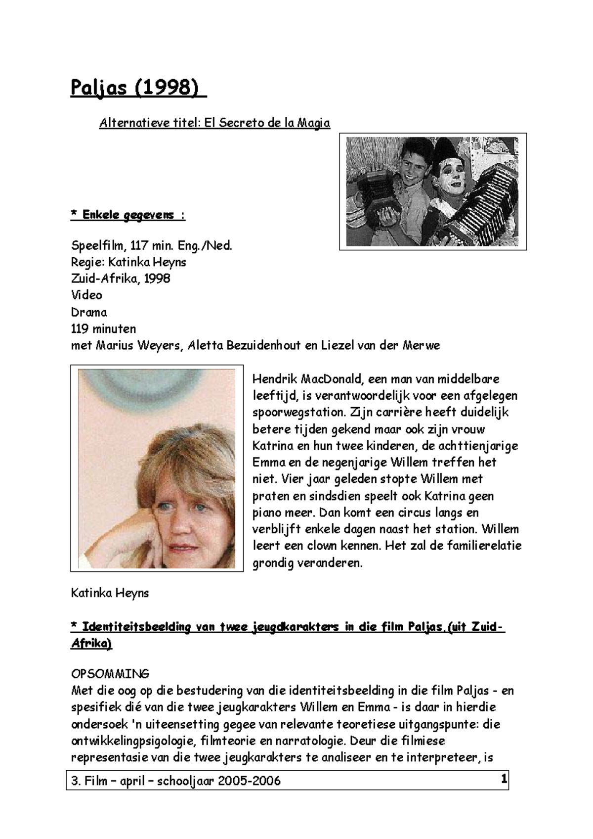 Paljas (1998): Identiteitsbeelding van Jeugdkarakters in Film - Studocu