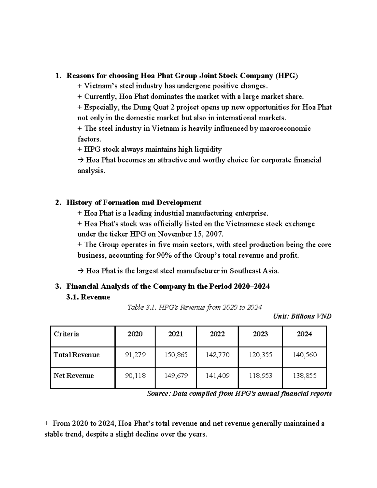 HPG 2024: Comprehensive Financial Analysis of Hoa Phat Group - Studocu