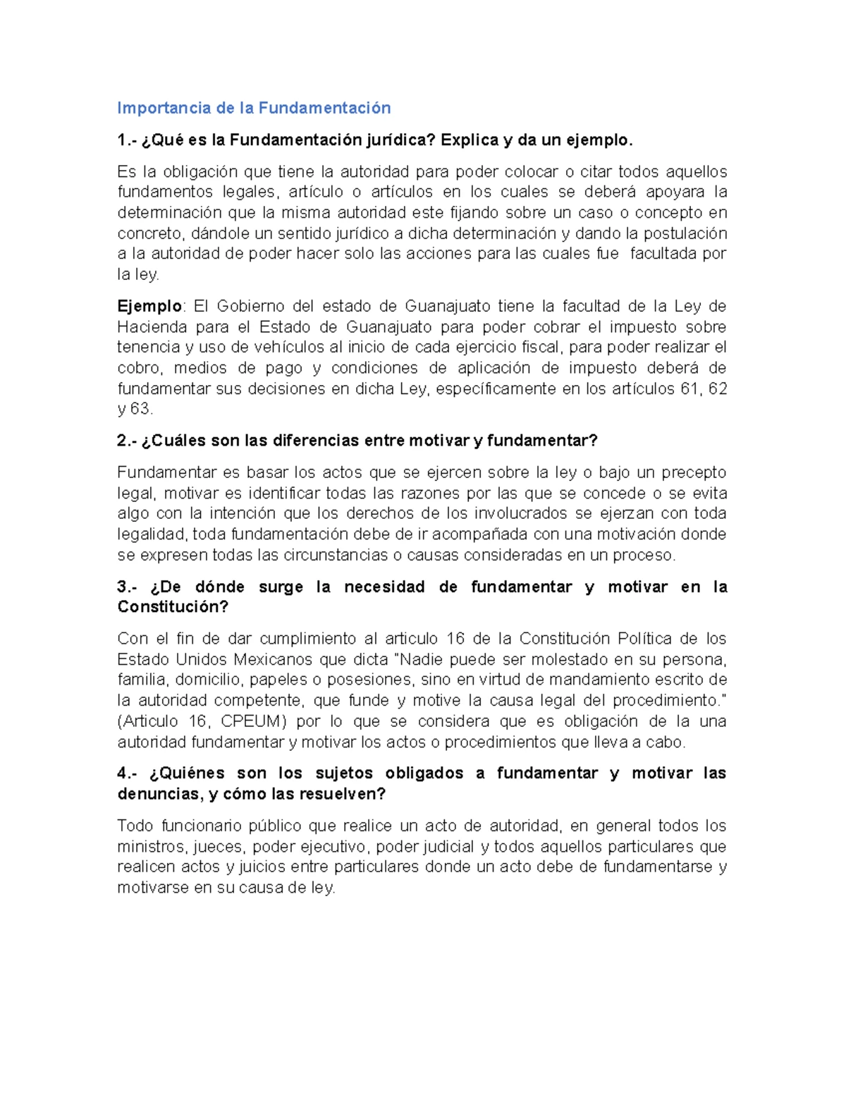 Lección 14. Análisis y ejemplos de la Fundamentación y Motivación - La ...