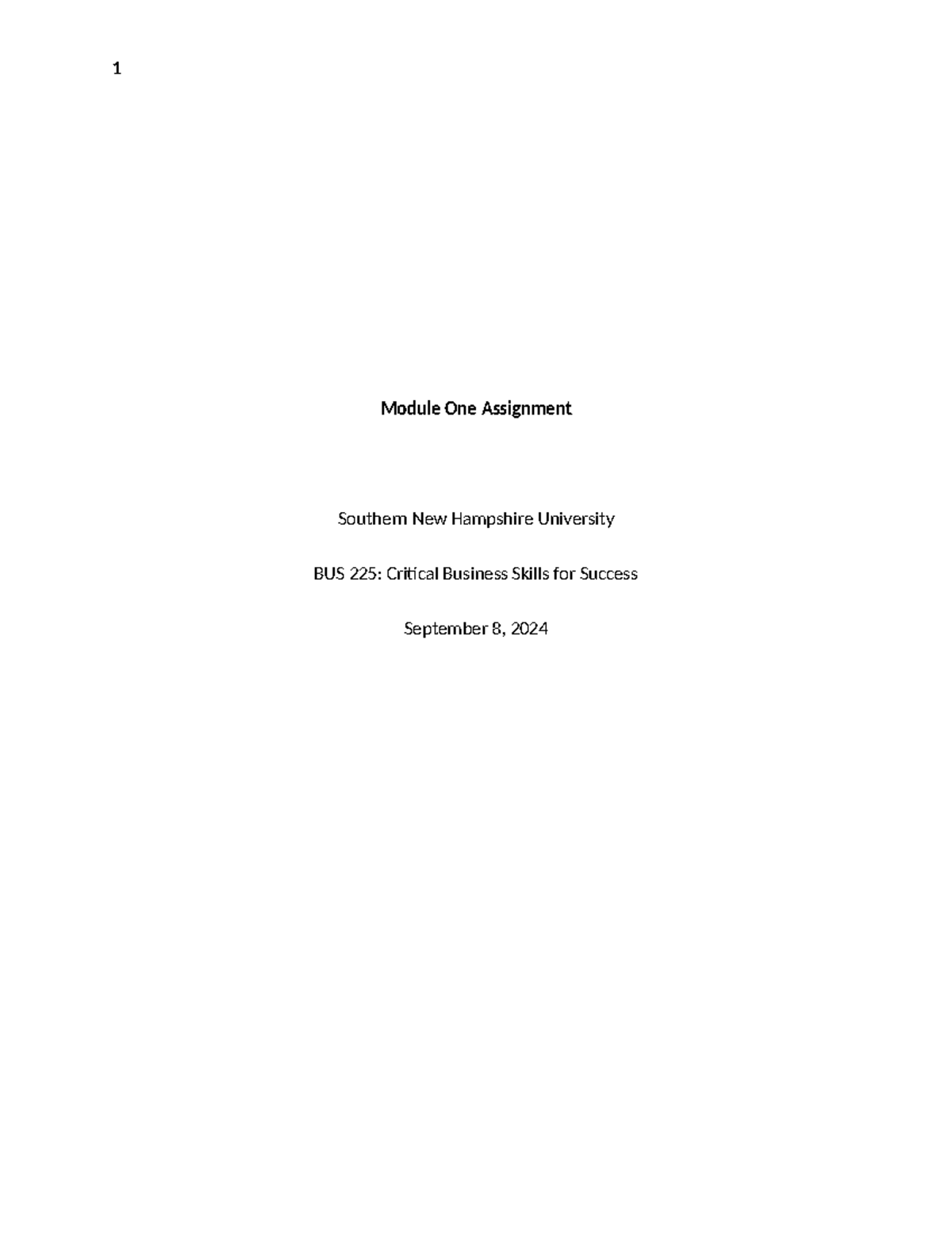 BUS225 Module One Critical Thinking Assignment Analysis - Studocu