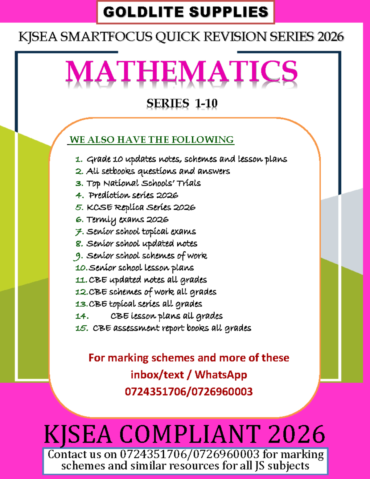 KJSEA MATH Smartfocus Quick Revision Series 2026: Comprehensive Study ...