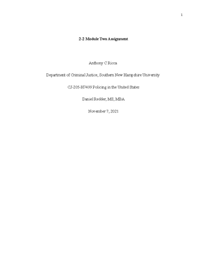 CJ-112 Module Five Journal - Module Five Journal How do these roles ...