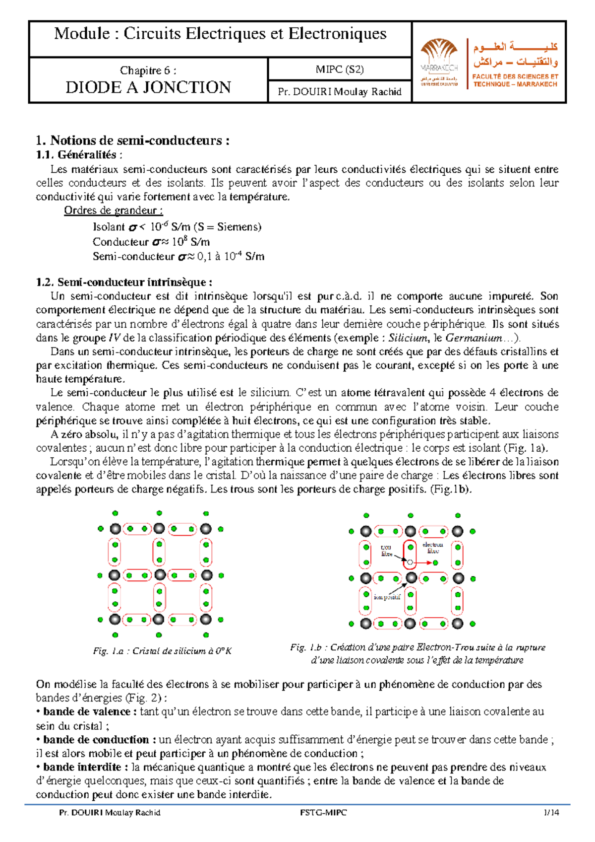 Chapitre 5 : Diode à Jonction en Circuits Électriques - MIPC S2 - Studocu