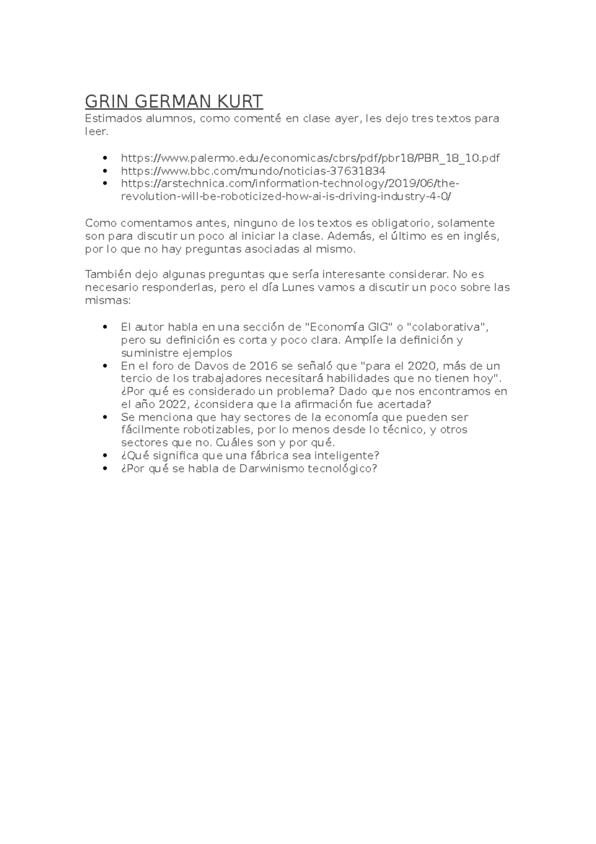 Resumen ITIC - itic 2022 - GRIN GERMAN KURT Estimados alumnos, como ...