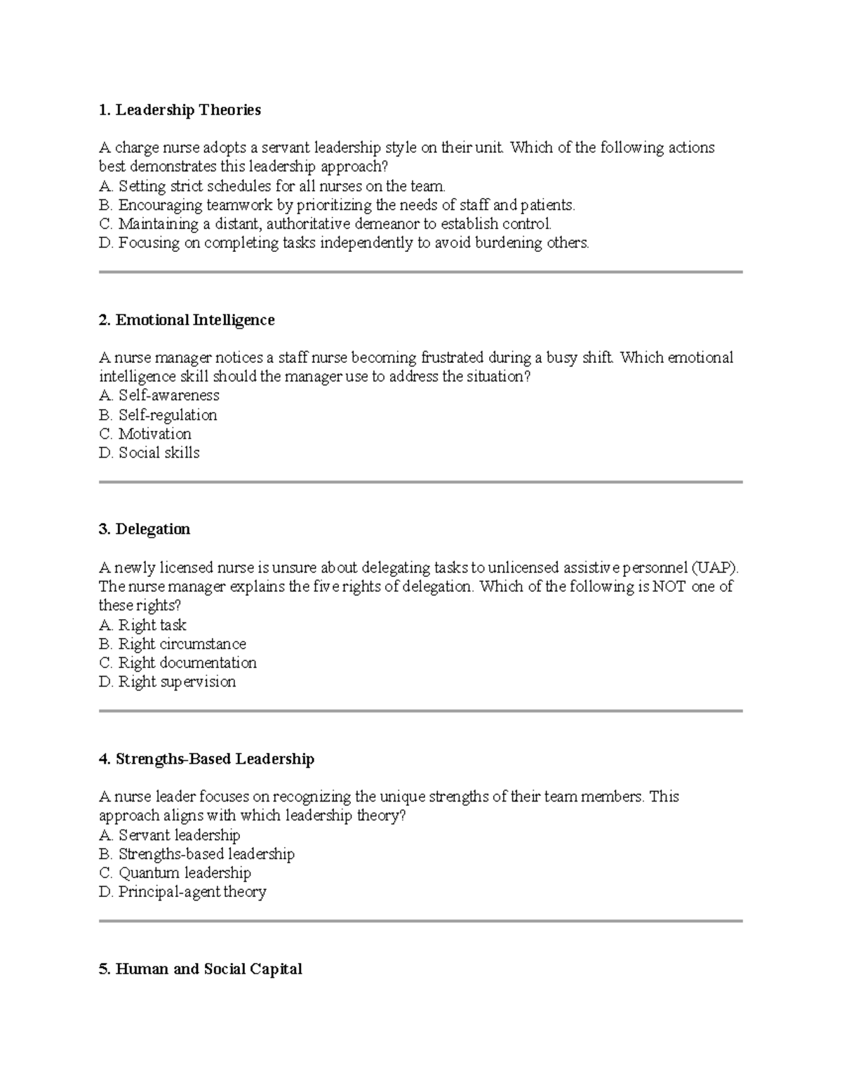 Mod 3 Quiz - Leadership Theories and Emotional Intelligence - Studocu