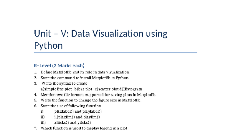 Unit V: Data Visualization with Python - Diploma Data Analytics Notes ...