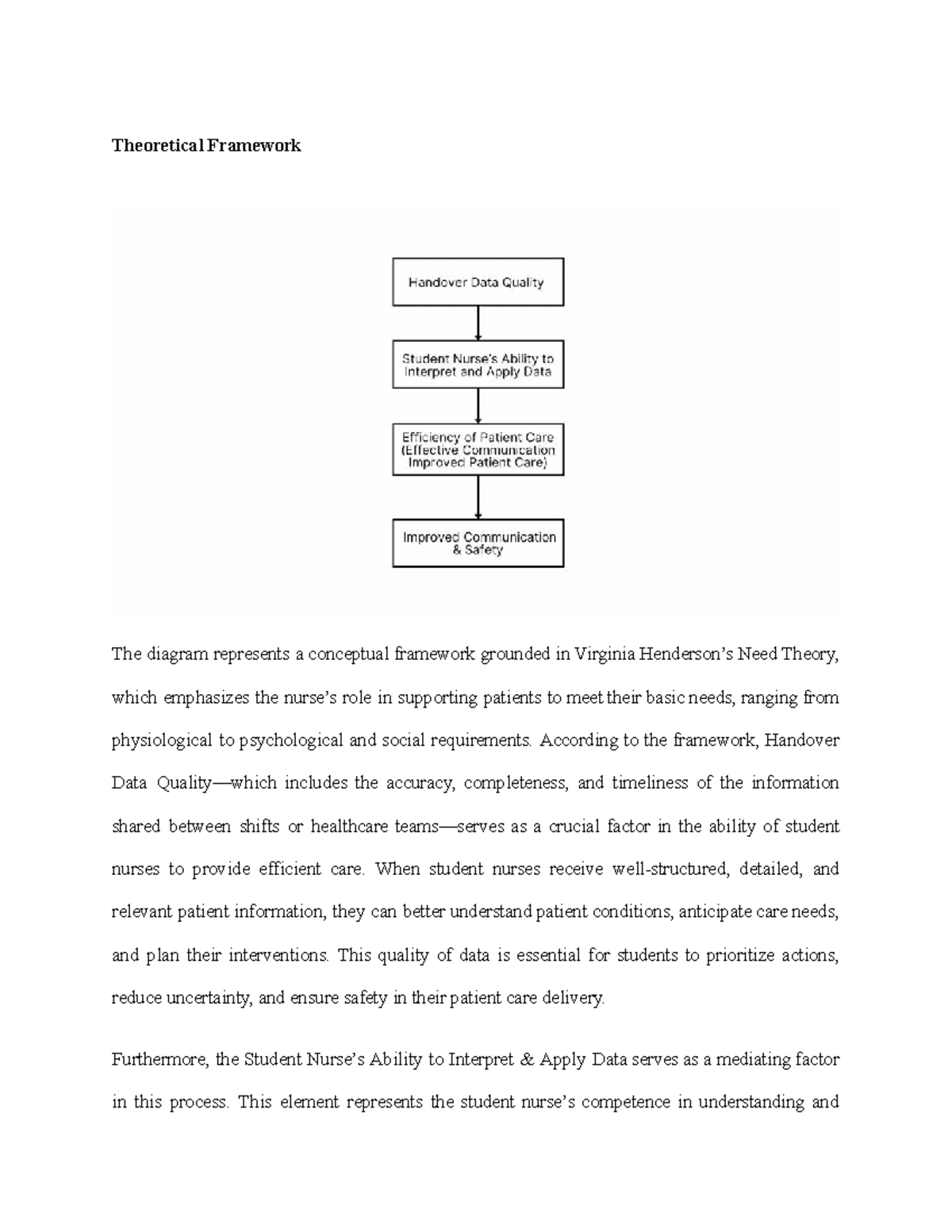 Theoretical Framework: Handover Data & Patient Care Efficiency in ...
