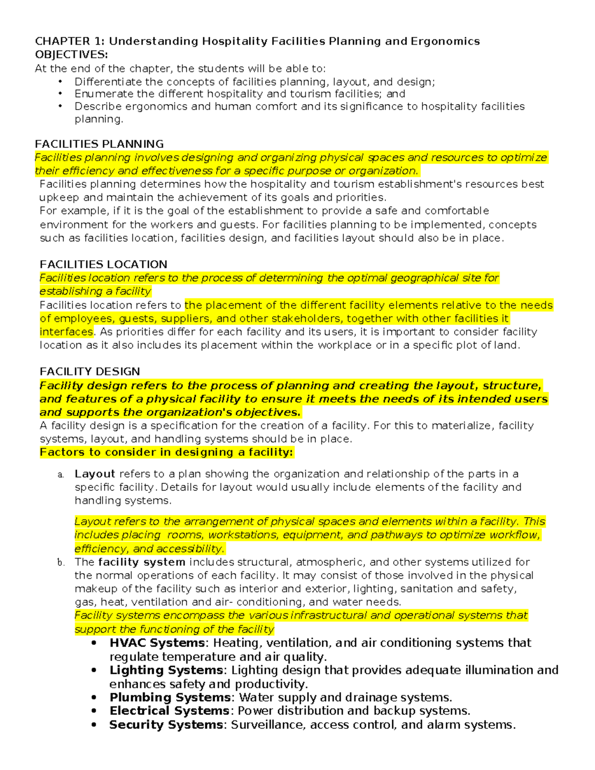 Ergonomics & Facilities Planning in Hospitality Industry: Key Concepts ...