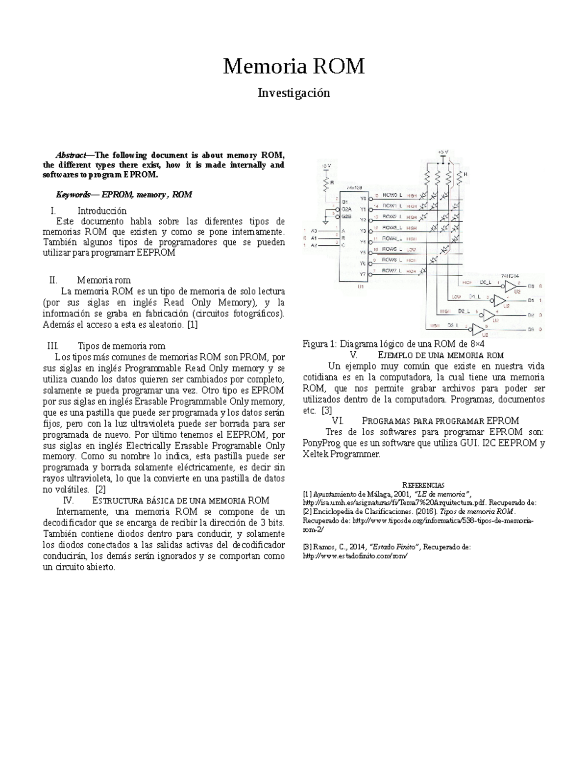 Tipos y Estructura de Memoria ROM y Programadores EPROM - Studocu
