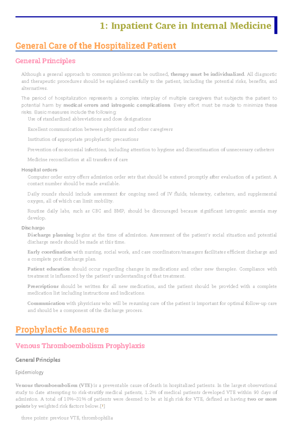 Inpatient Care in Internal Medicine: General Principles and Practices ...