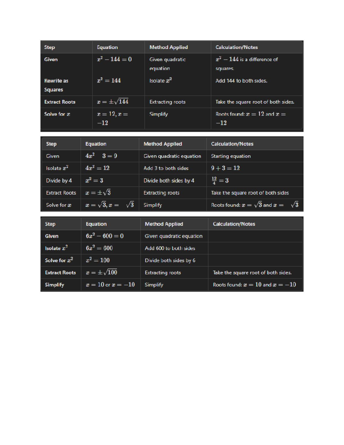 PETA 2 - Advanced Algebra - Step Equation Method Solutions - Studocu