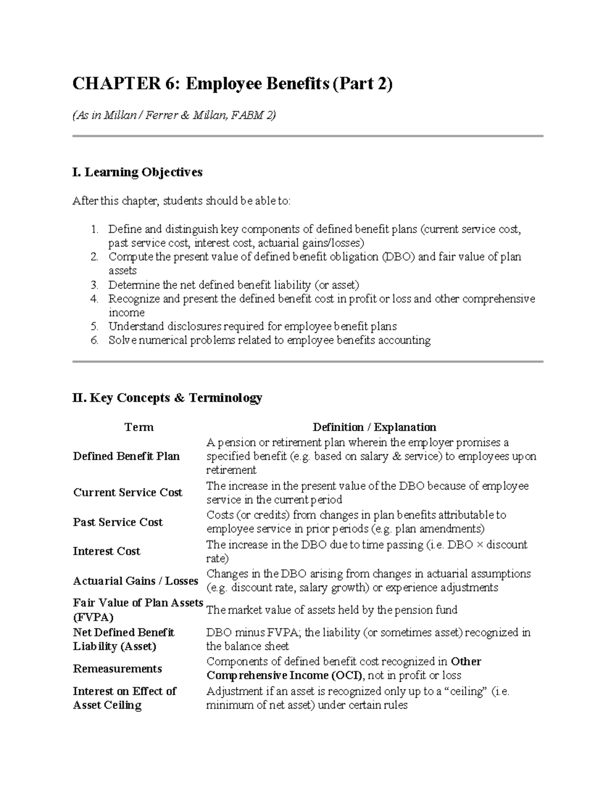 CHAPTER 6: Employee Benefits (Part 2) - FABM 2 Study Notes - Studocu