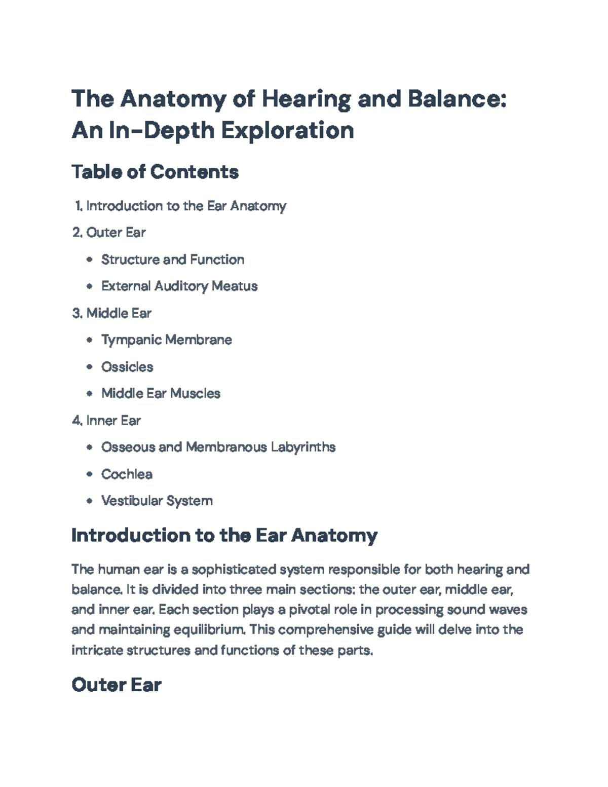 Anatomy of Hearing and Balance: A Detailed Guide for Audiology Students ...