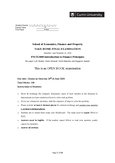 FNCE2000 - Curtin - Introduction to Finance Principles - Studocu