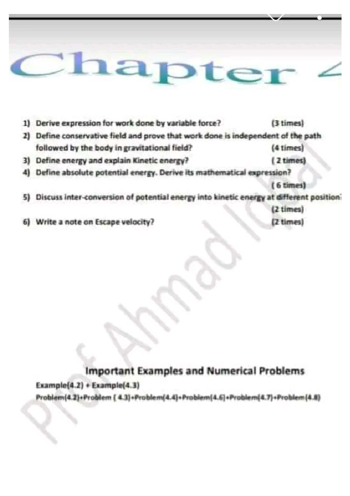 1st Year Physics: Important Long Numerical Problems & Concepts - Studocu