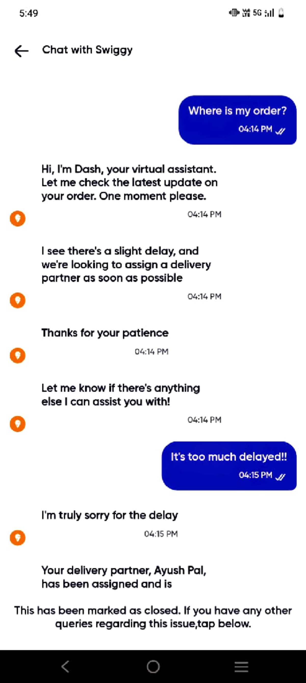 Swiggy Chat Support: Order Delay and Resolution Issues (5G) - Studocu