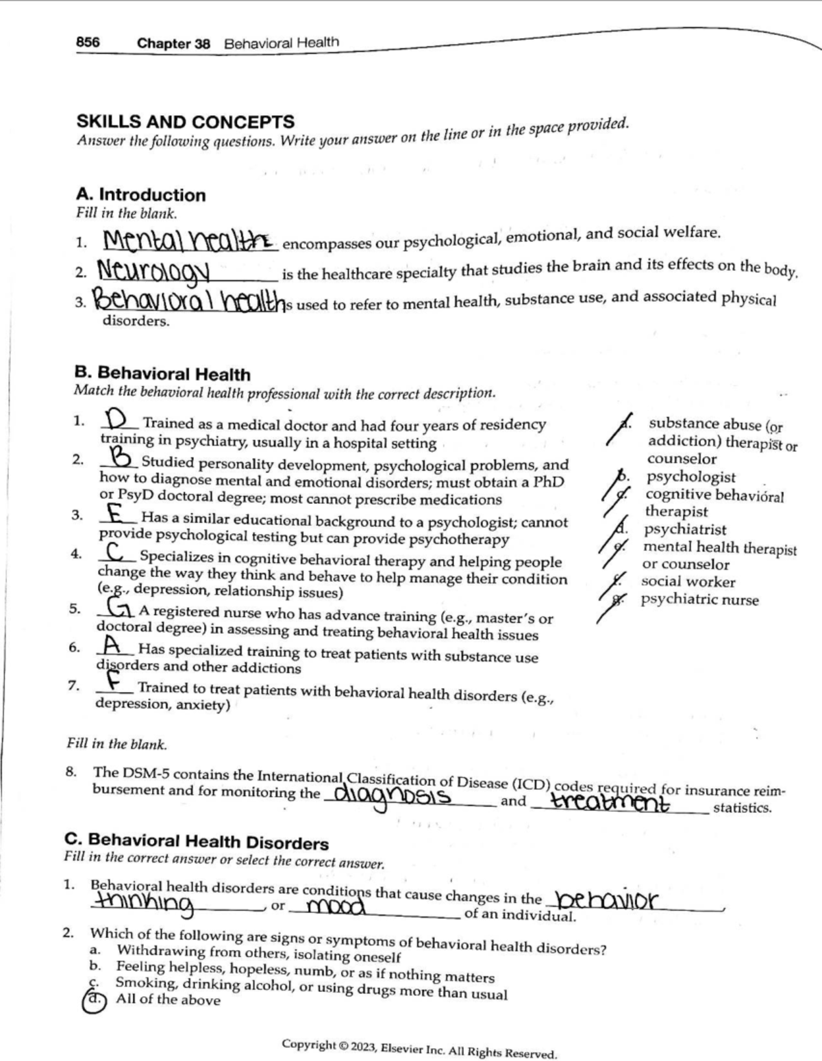 856 Chapter 38 Behavioral Health Overview and Key Concepts - Studocu
