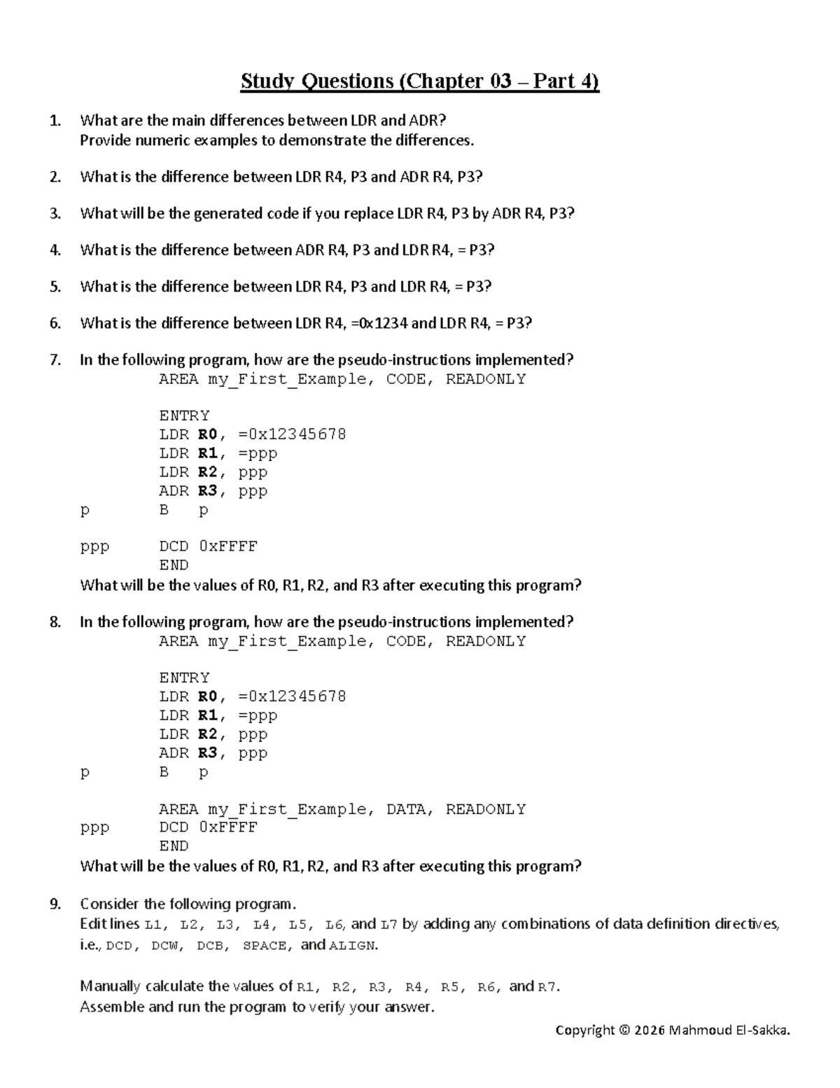 Study Questions for Chapter 03 – Part 4 - Studocu