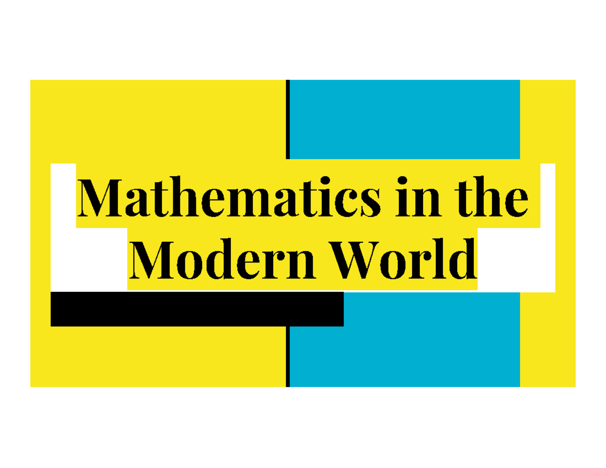Mathematics in the Modern World: Population Projection Module 1 - Studocu