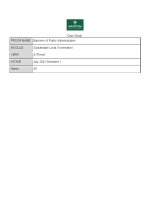 Developmental local government: A framework for implementation (AJPSDG ...