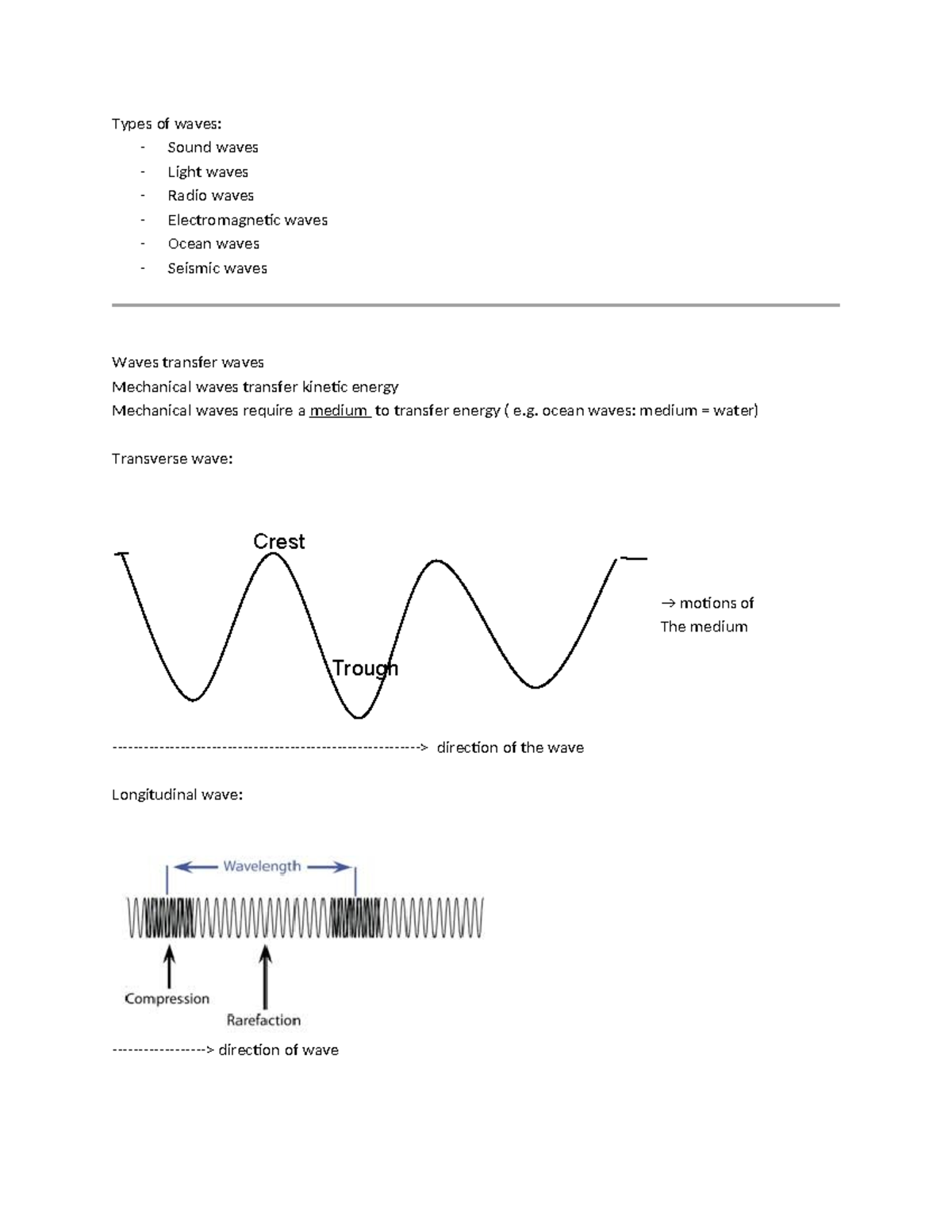 Physics - UNIT 2: Types of Waves and Their Properties - Studocu