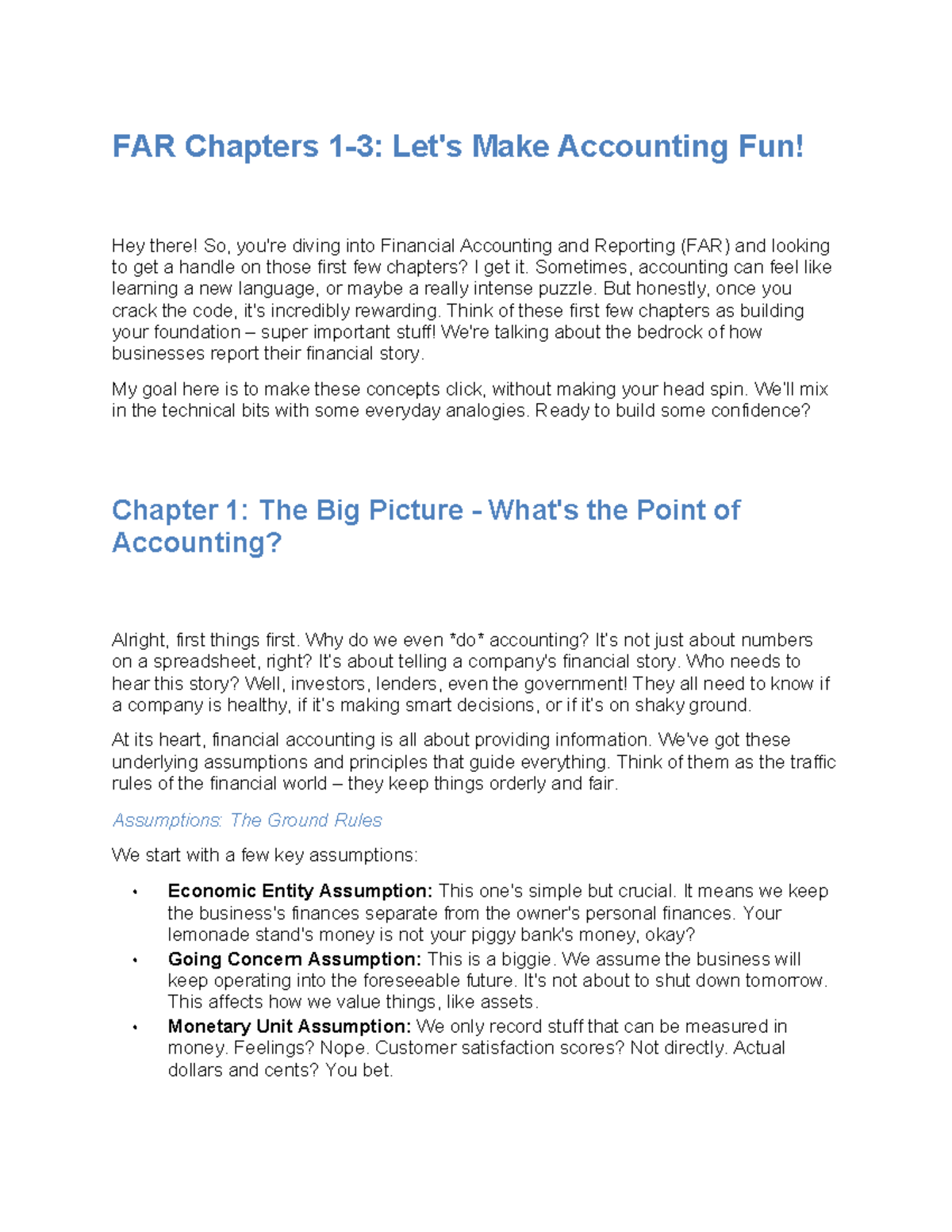 FAR Chapters: Mastering Financial Reporting Fundamentals - Studocu