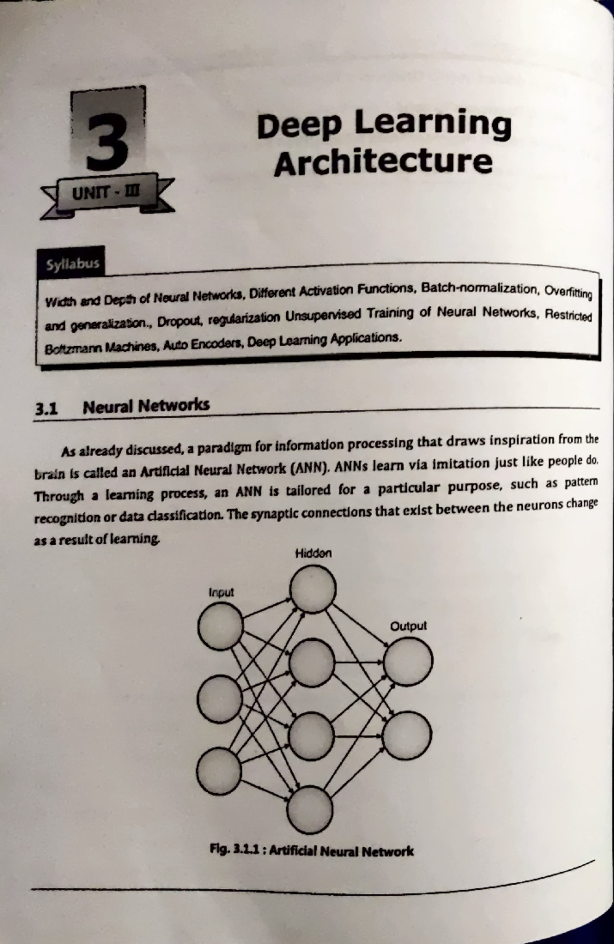 Deep learning tech knowledge - 3 Deep Learning Architecture UNIT ...