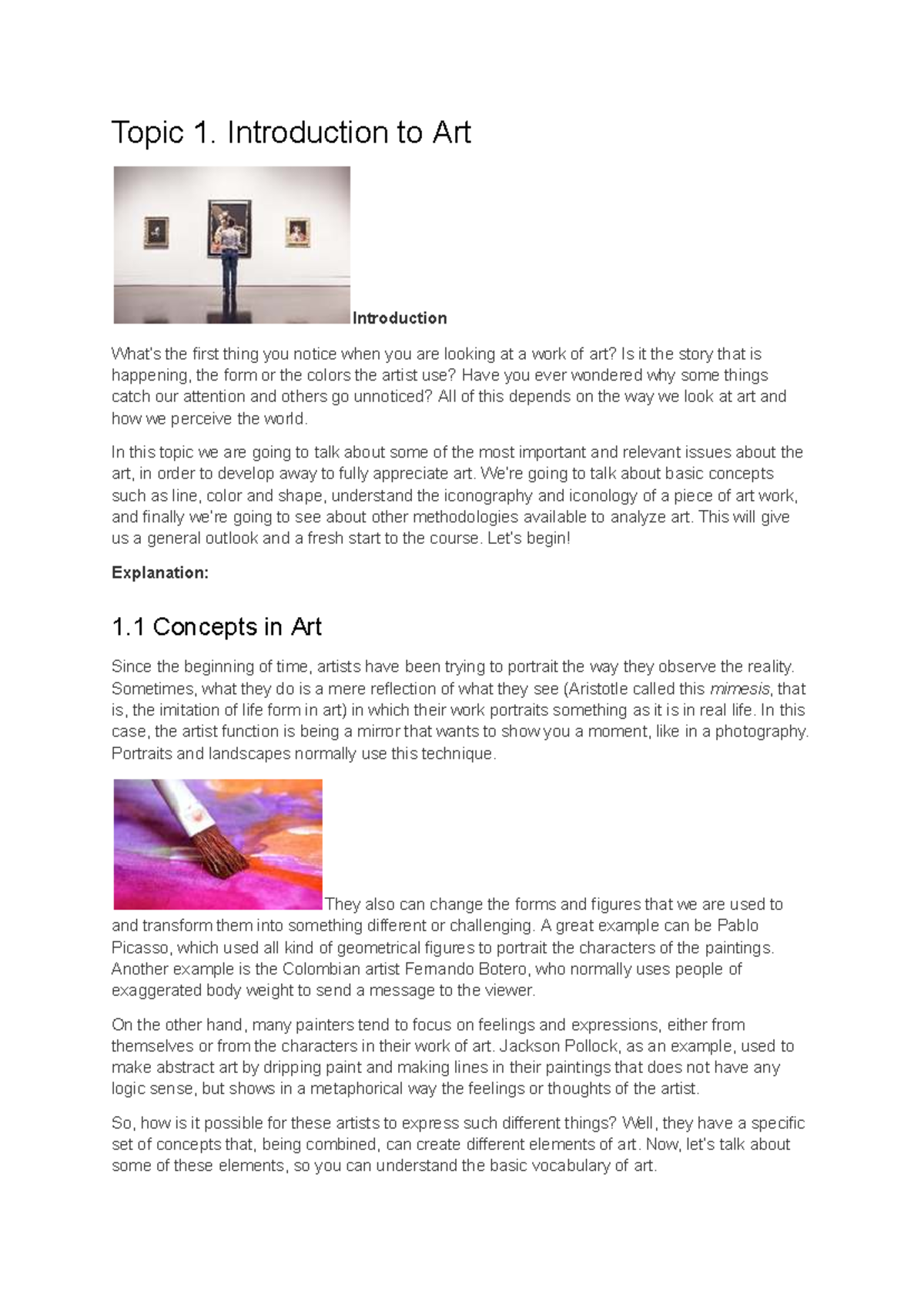 Art and Culture: Introduction to Key Concepts and Methodologies (ART101 ...