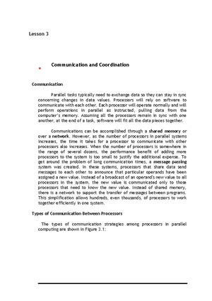 Parallel Architectures - Lesson 4 Parallel Architectures Shared Memory ...