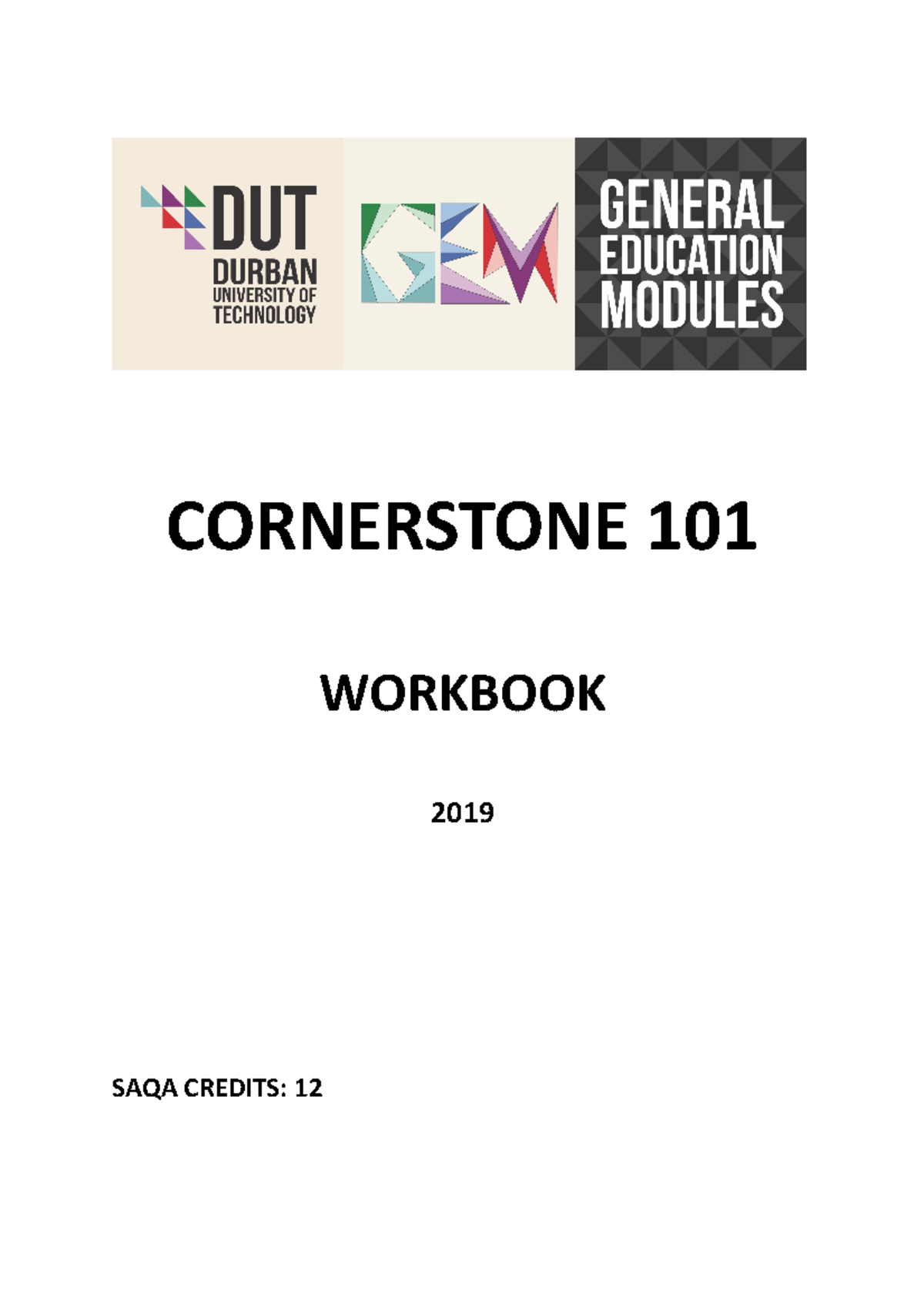 Cornerstone Workbook 2019 2611 - CORNERSTONE 101 WORKBOOK 2019 SAQA ...