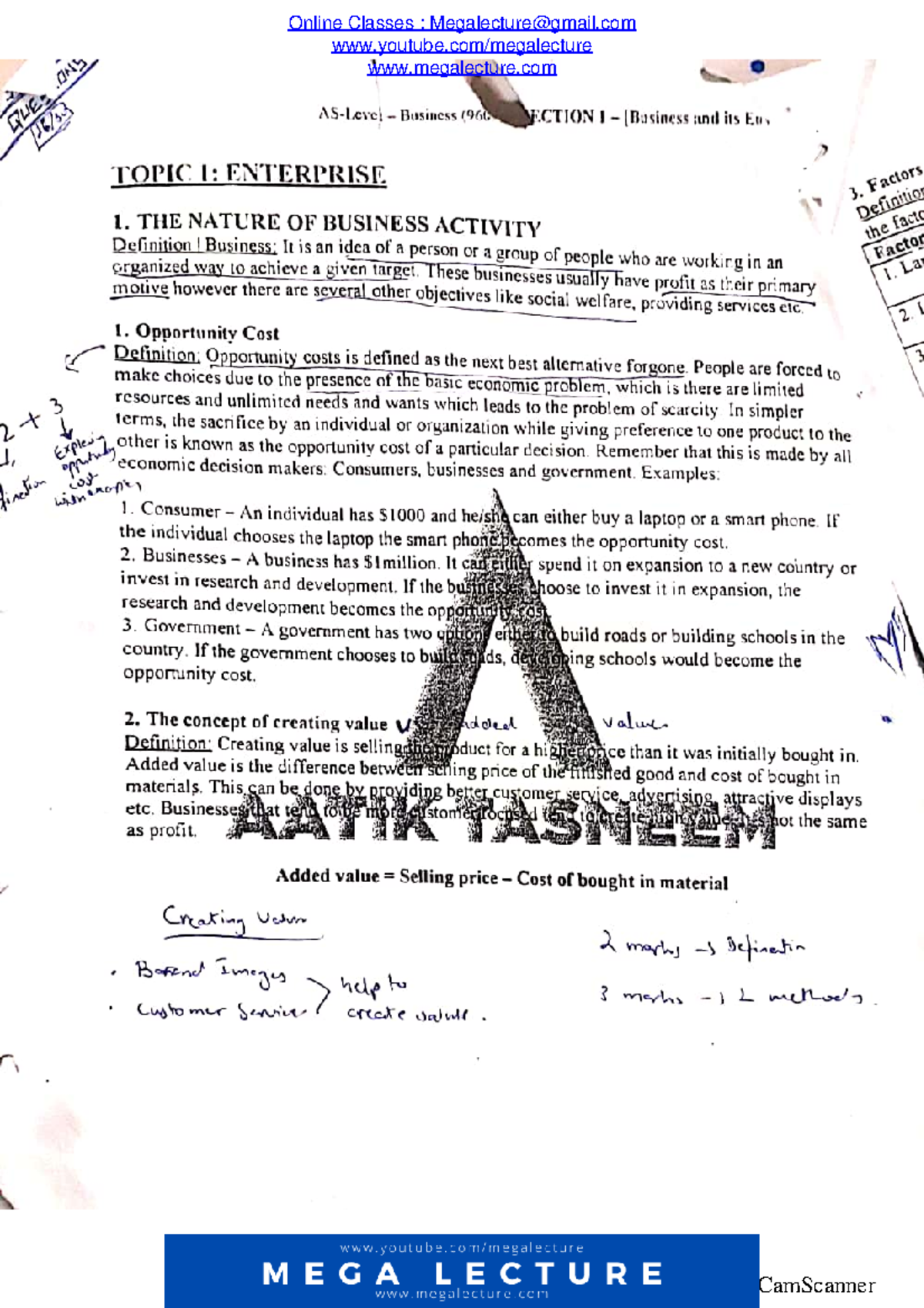 Business Unit 1 AS - a level unit 1 AS notes - youtube/megalecture ...