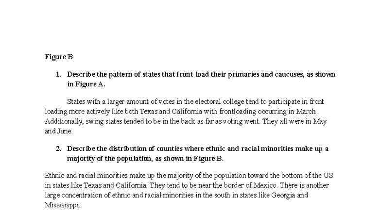 AP Gov FRQ Practice: Analyzing Ethnic Representation in Primaries - Studocu