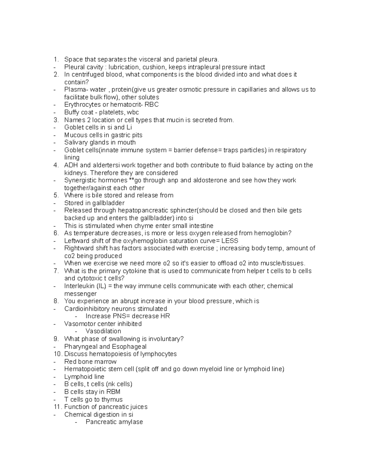 Anatomy Review Notes for Course Code: BIO101 Final Exam Preparation ...