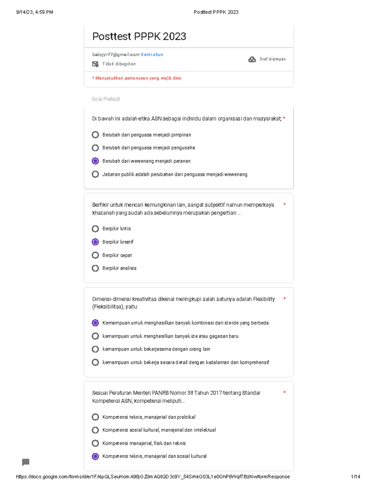Posttest PPPK 2023 - Kemampuan dan Kompetensi Manajerial - Studocu