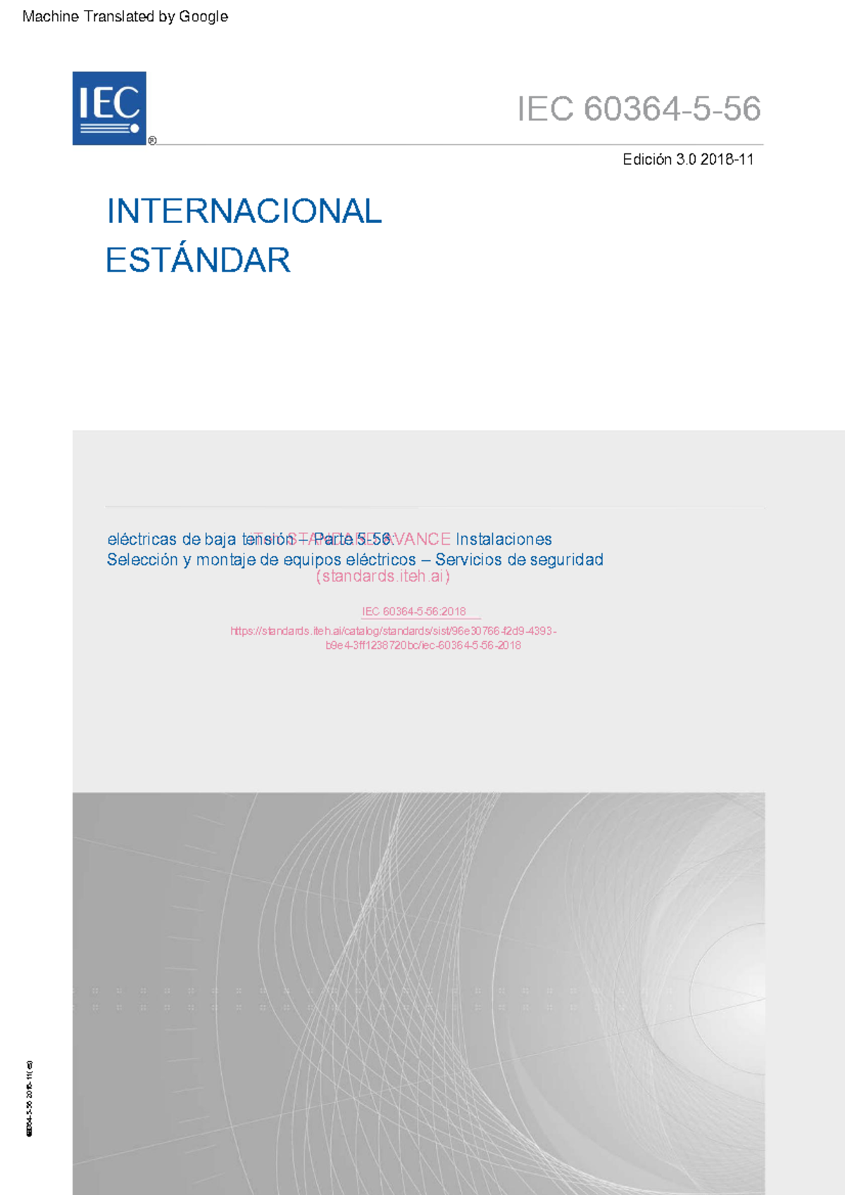 IEC 60364-5-56: Seguridad en Instalaciones Eléctricas de Baja Tensión ...