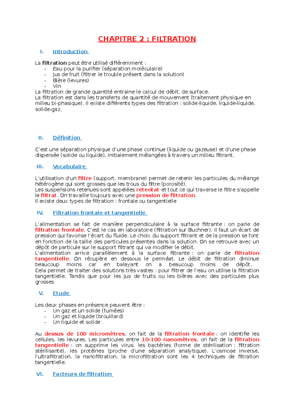 Chapitre-2-Opérations unitaires - CHAPITRE 2 : FILTRATION I ...