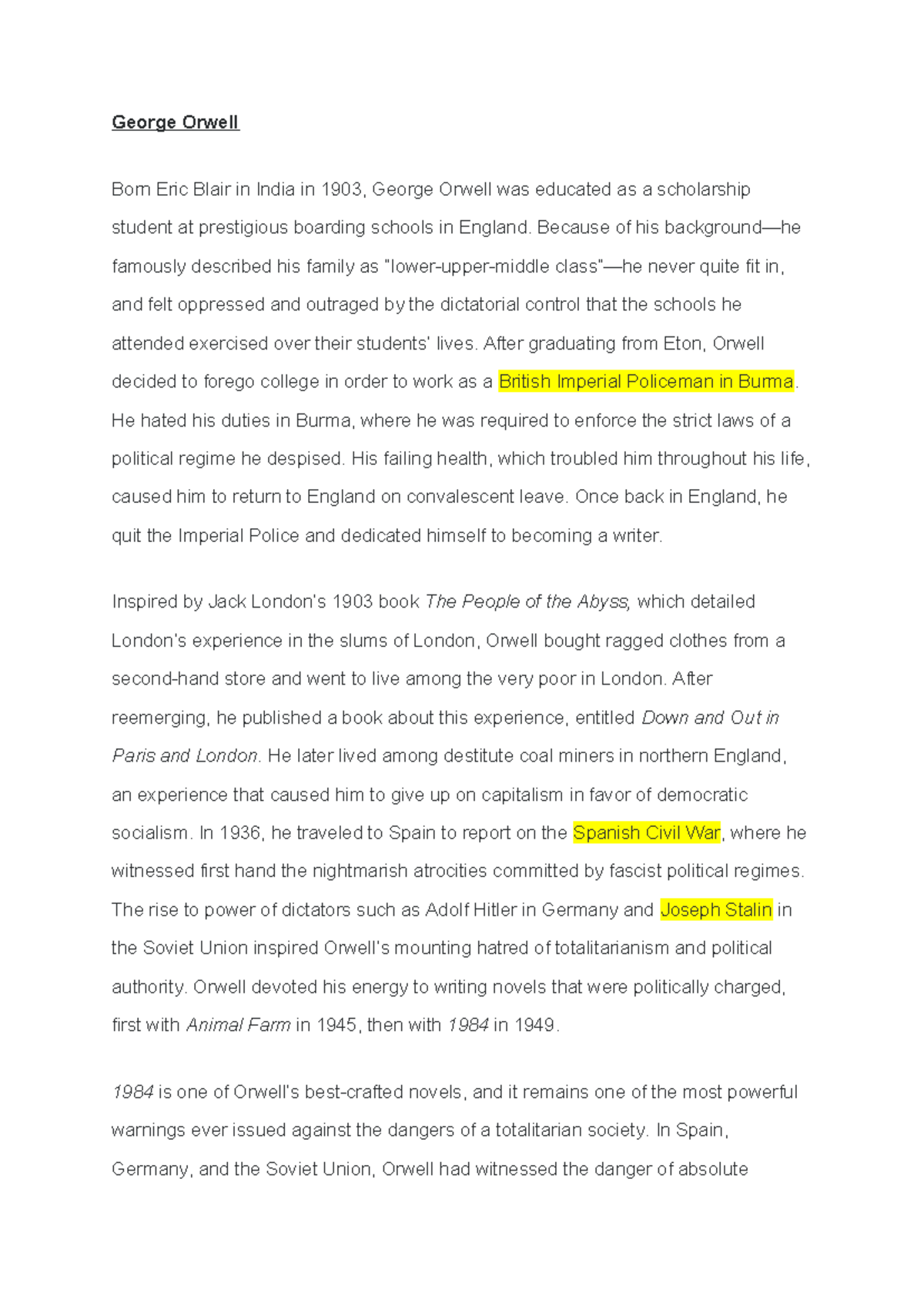 1984 Context - bnhonoi;l'm;n' lj;gluiytuohijbhvg cfyitovupibct - George ...