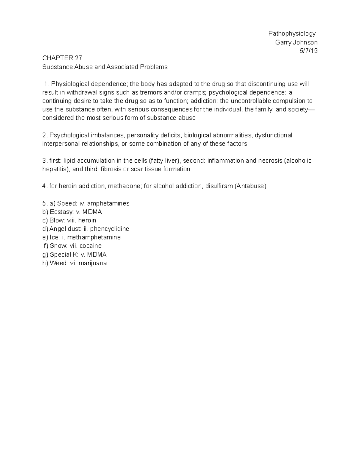 Worksheet 4 - chapter 27 substance abuse and associated problems ...