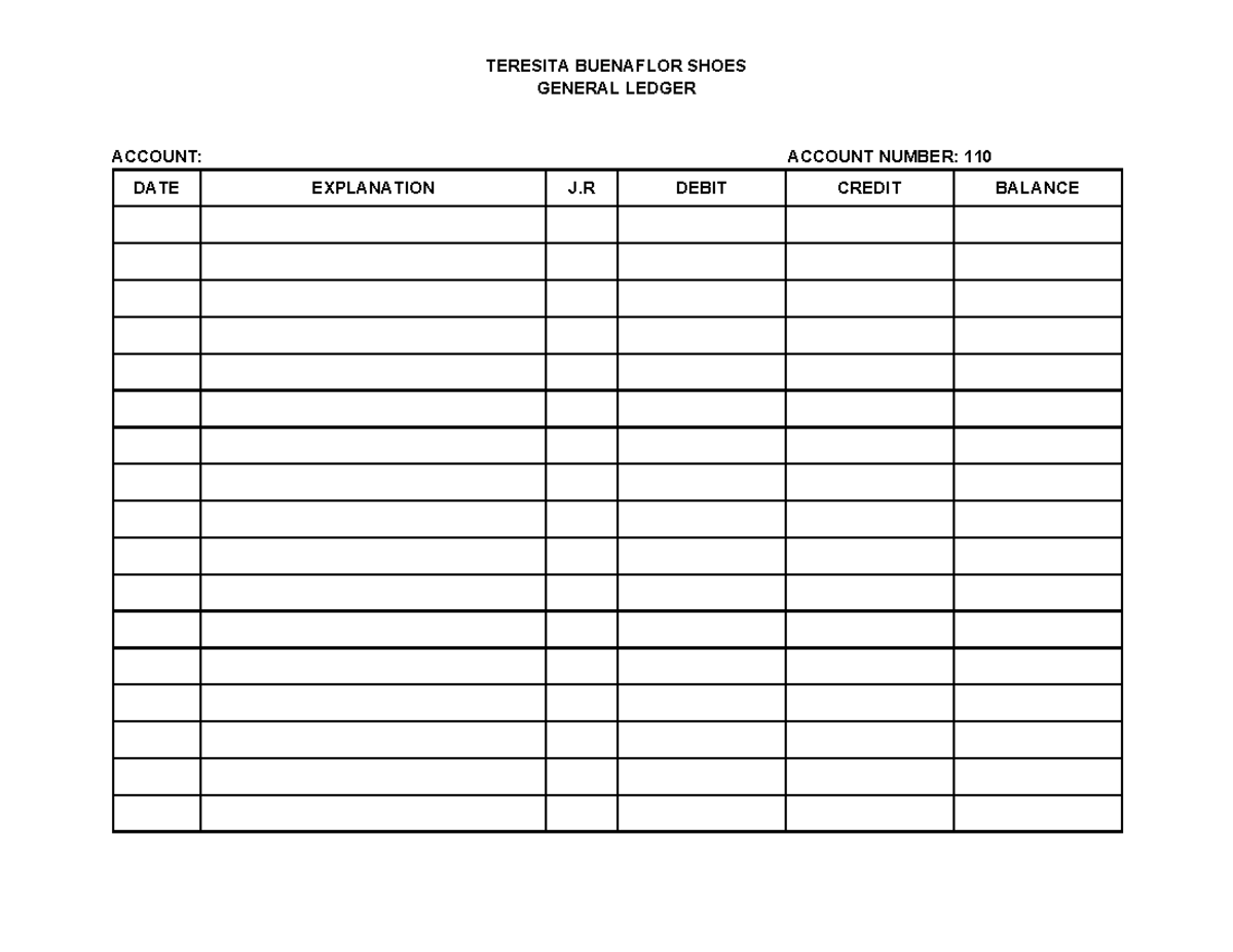 TERESITA BUENAFLOR SHOES GENERAL LEDGER DOCUMENT - Studocu