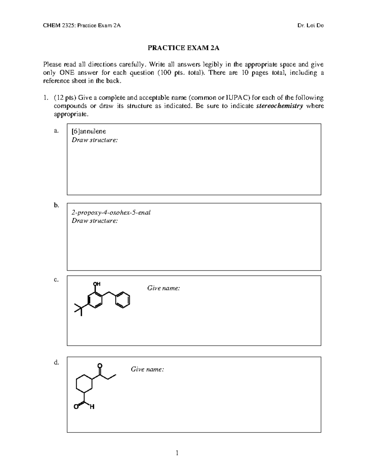 Practice+Exam+2A - Pat exam given by professor - PRACTICE EXAM 2A ...