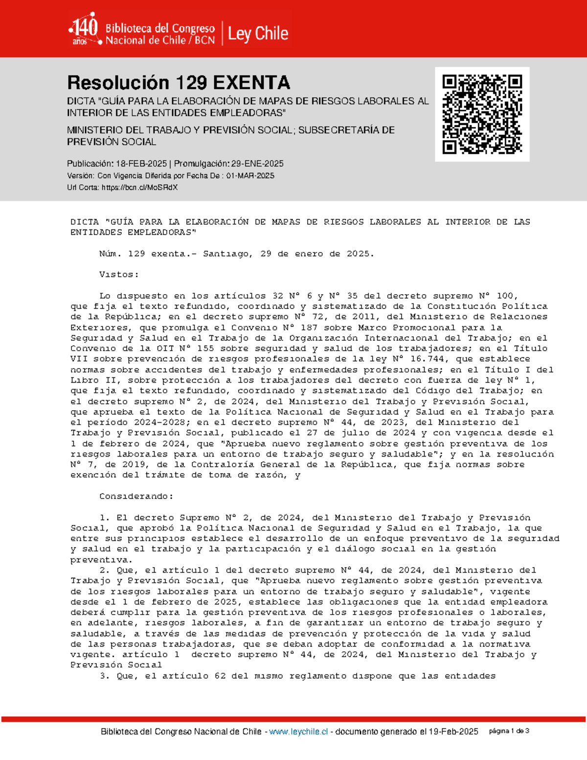 Guía para la Elaboración de Mapas de Riesgos Laborales - Resolución 129 EXENTA (2025) - Studocu