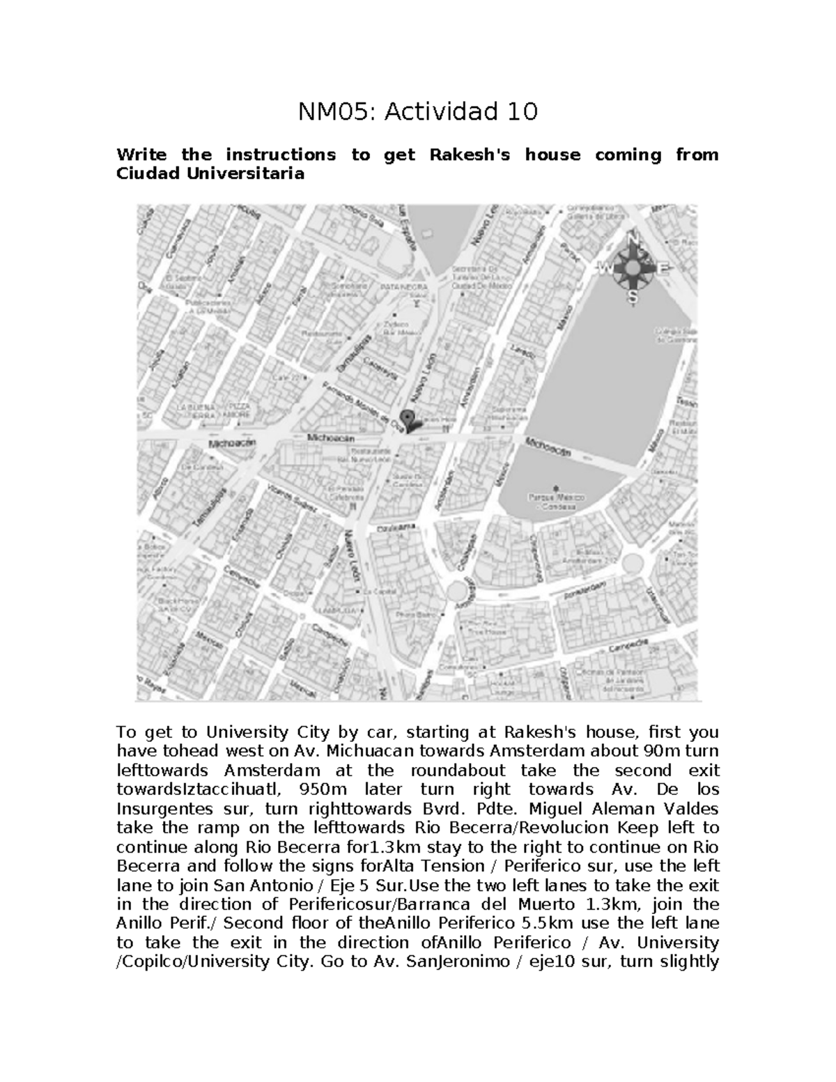 NM05 Actividad 10: Instrucciones para llegar a Ciudad Universitaria - Studocu