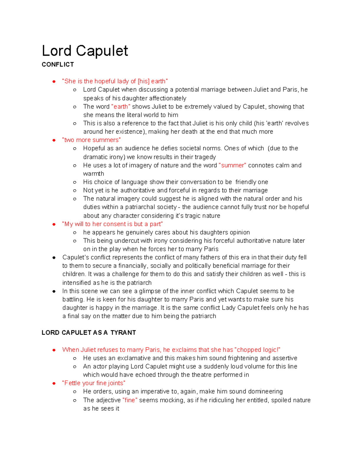 LORD Capulet: Conflict Between Fatherhood and Duty in Romeo & Juliet ...