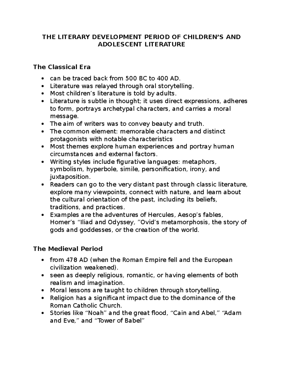 The Literary Development Period - THE LITERARY DEVELOPMENT PERIOD OF ...